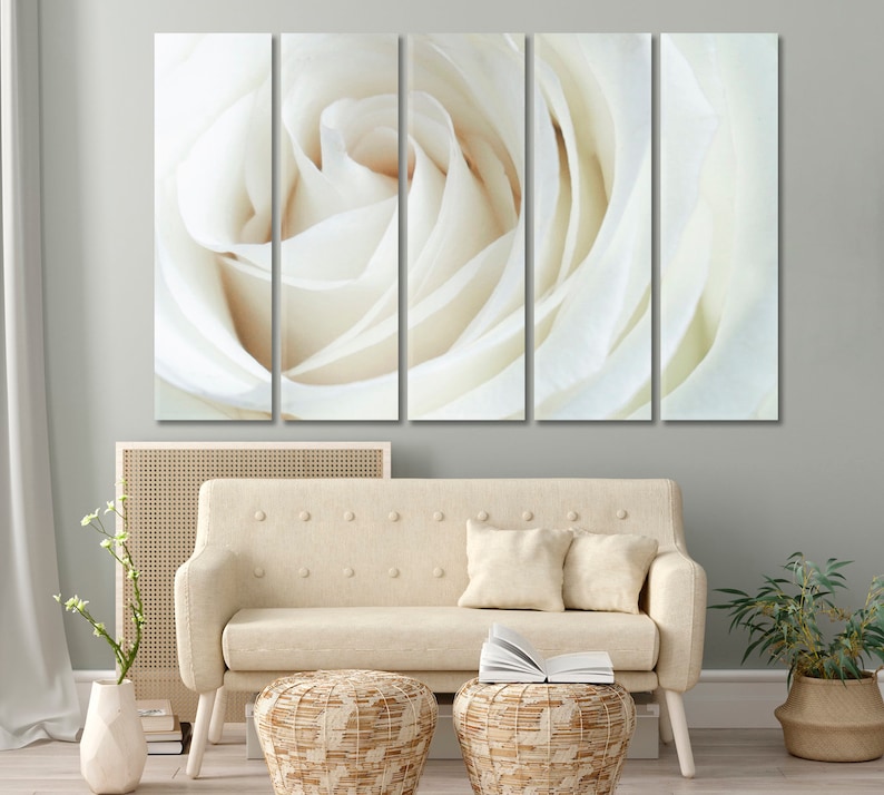 Extra Large Wall Art White Roses Print, Roses Large Wall Decor Art ...