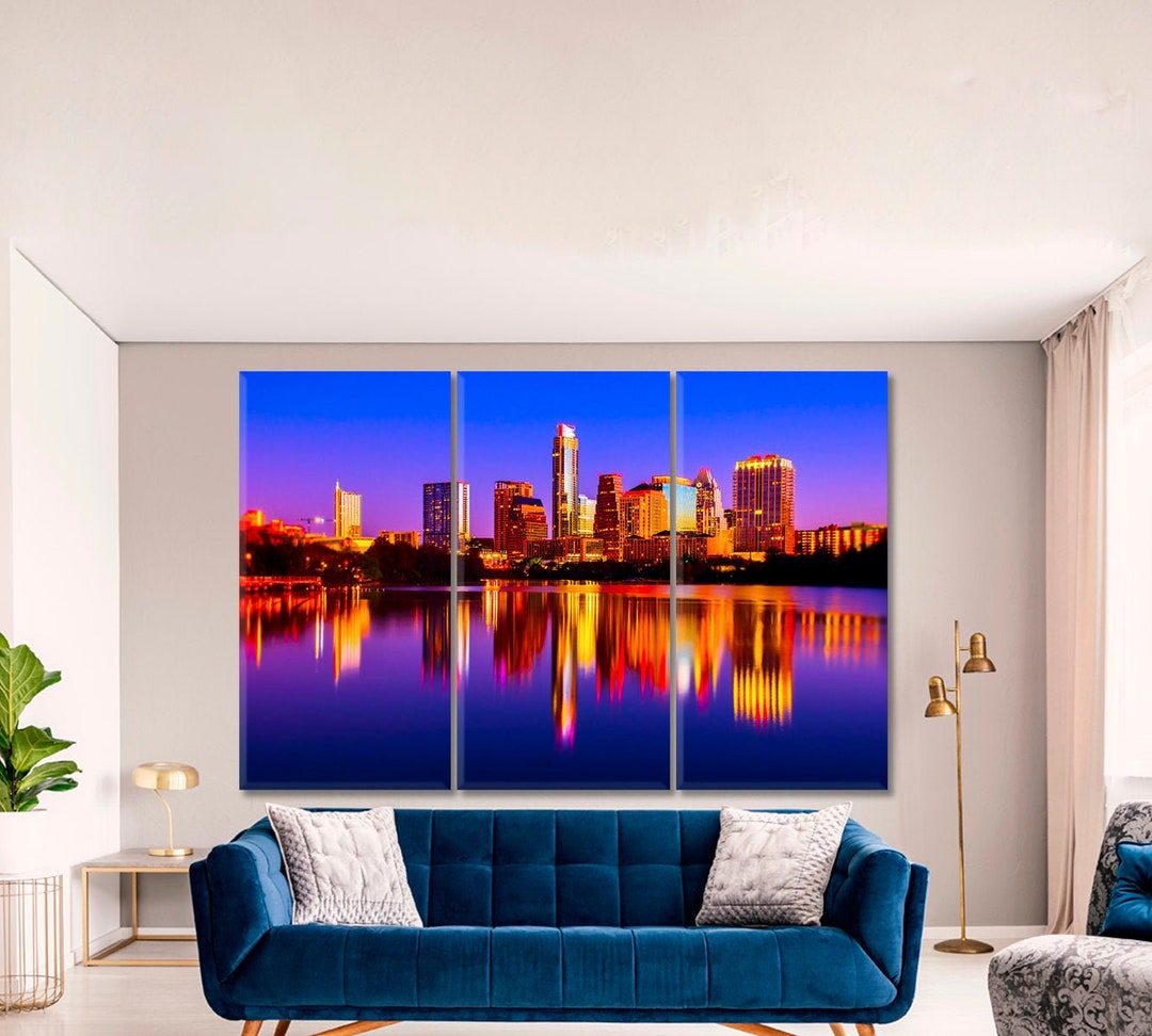 Texas Austin Wall Decor, Austin Downtown Sunrise Canvas Print, Texas ...