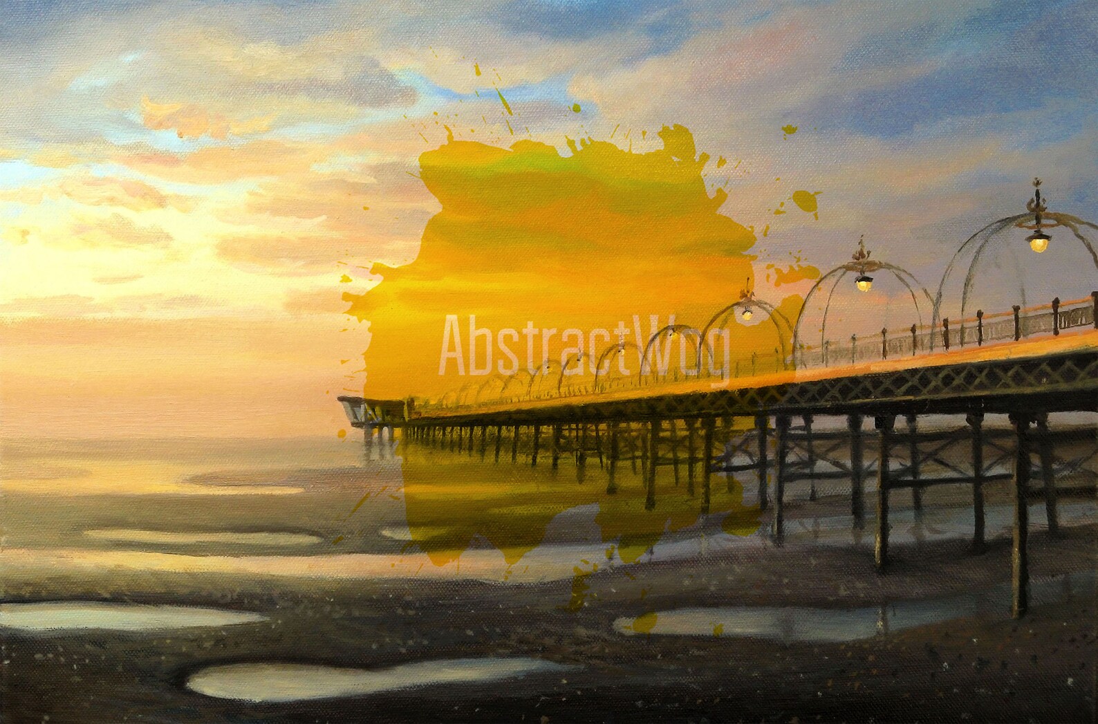 Infinity Panoramic Oil Painting Southport UK Wall Art - Etsy