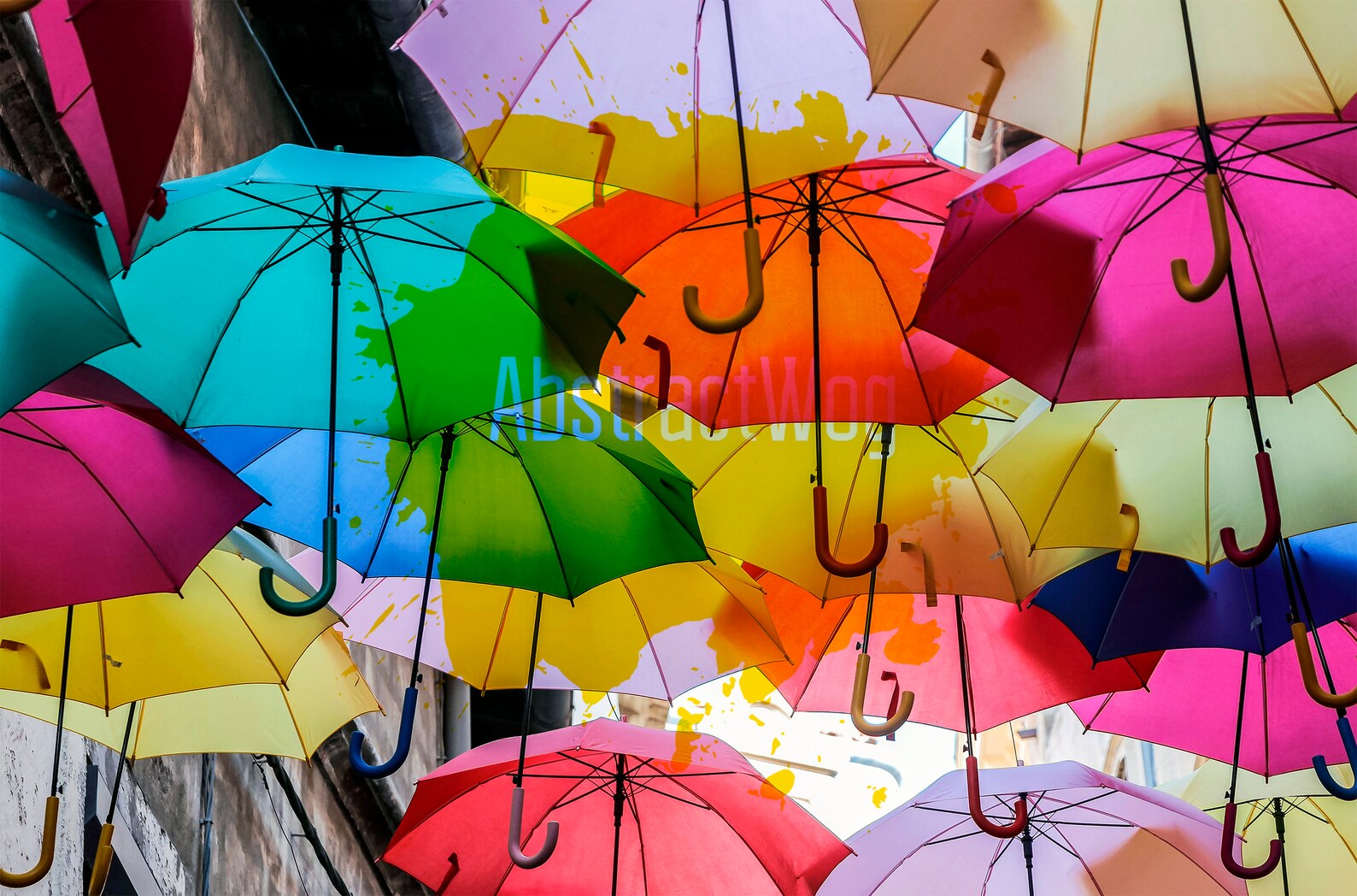 Rainbow Colorful Umbrellas Contemporary Style Wall Art - Etsy