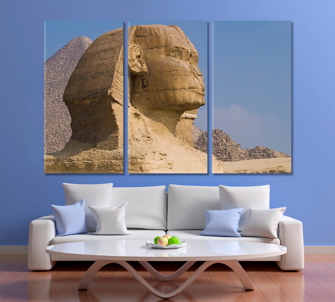Sphinx Giza Egypt Great Pyramid Photo Poster Print, Sculpture Wall Art ...
