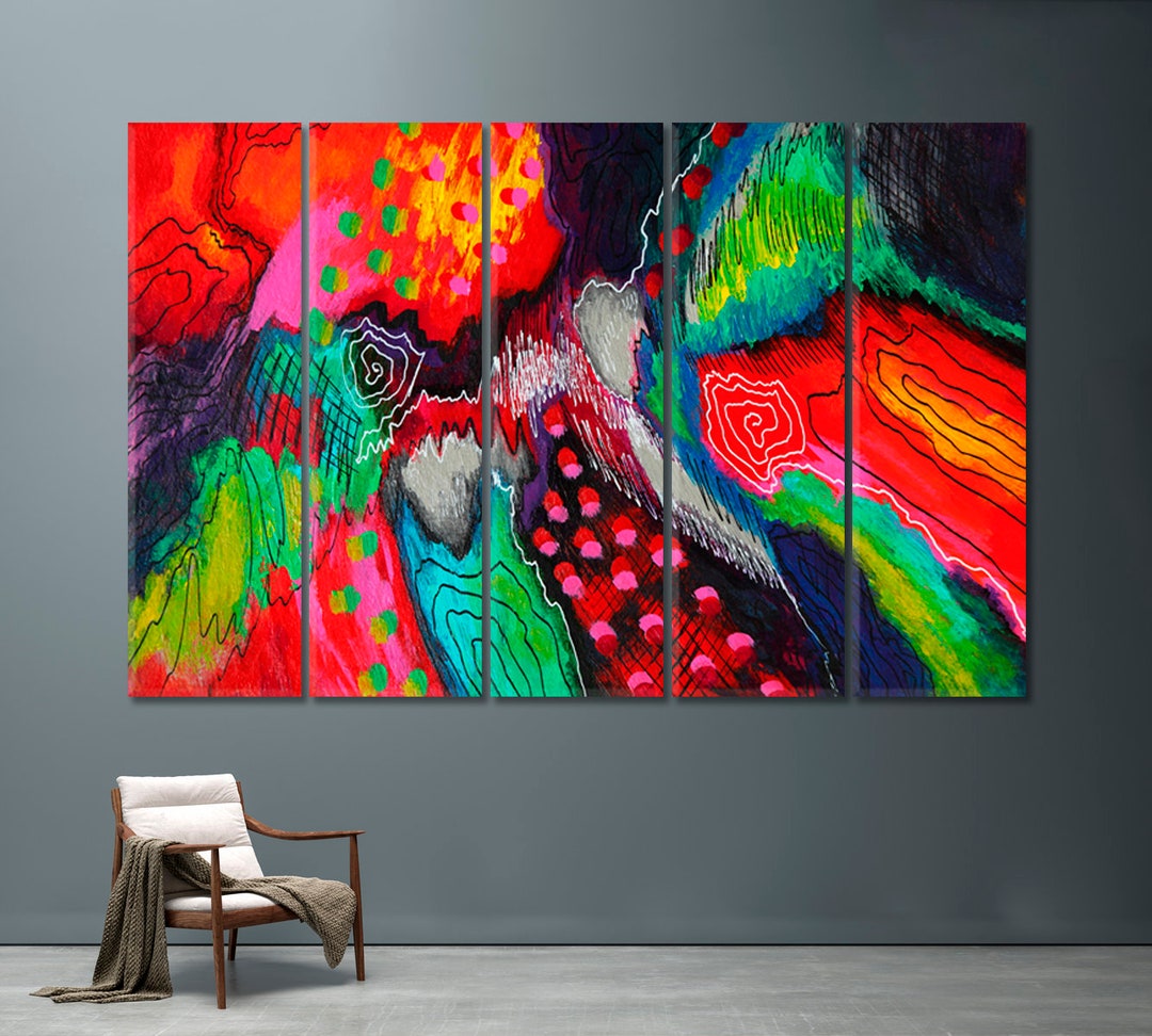 Bright Colors Abstract Contemporary Psychedelic Expressionism Fine Art ...