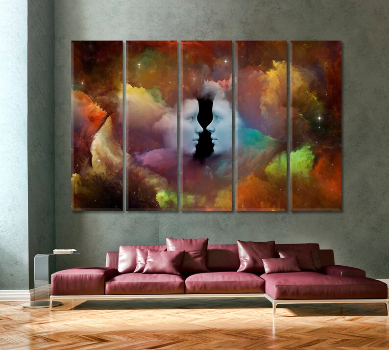 Human Dreams Wall Art, Inner World Psychedelic Art Canvas Print, Misty ...