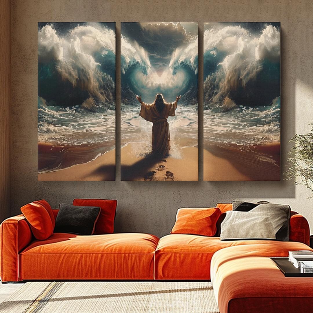 Moses Crossing the Red Sea Canvas Print, Moses Biblical Wall Art for ...