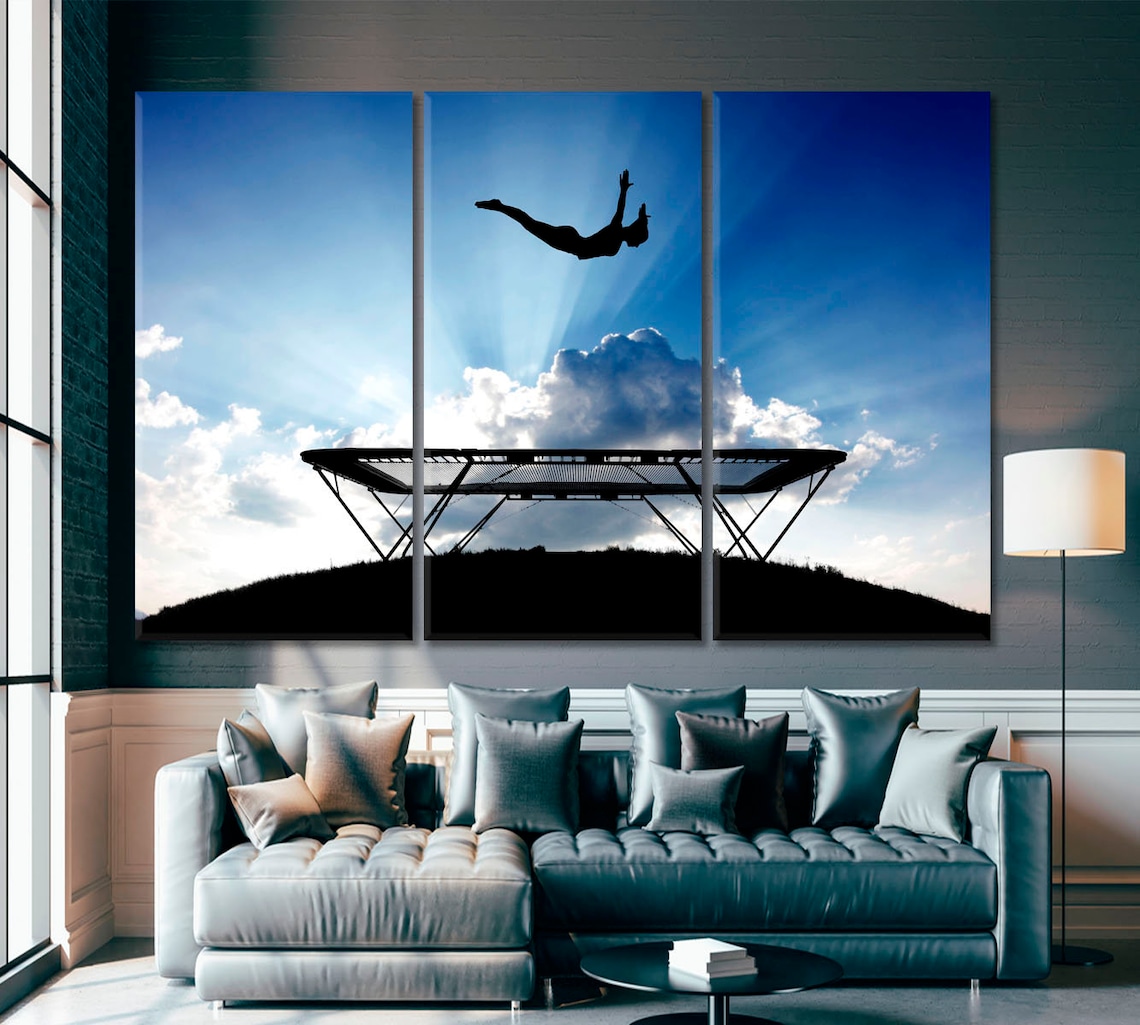 Gymnast On Trampoline Wall Decor Motivashion Gift Gymnast | Etsy