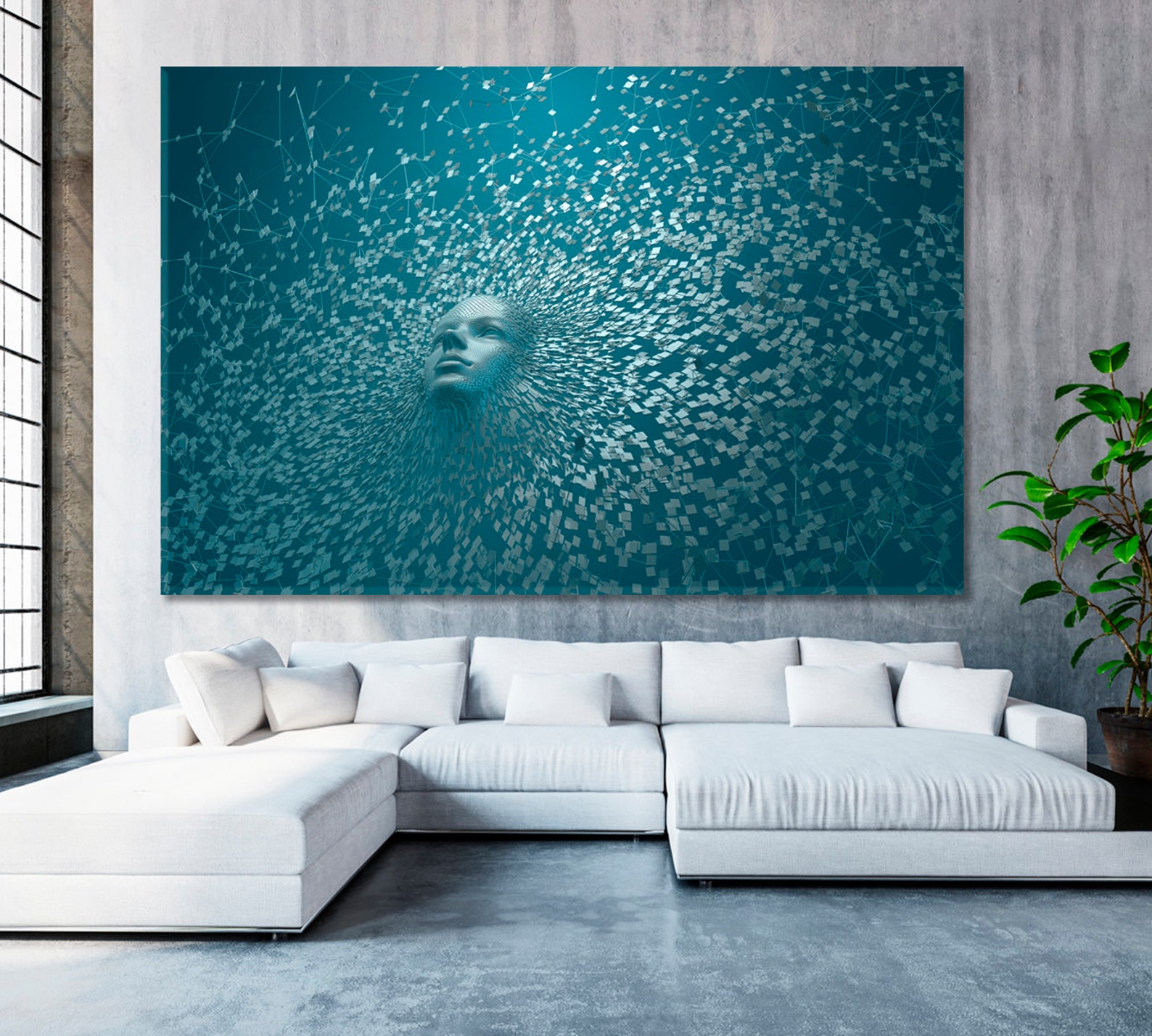 Inner World Dissolving Face Unusual Wall Art Abstract | Etsy