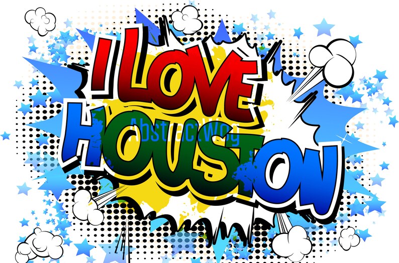 I Love Houston Patriotic Wall Decor, USA Houston Wall Decor, Houston ...