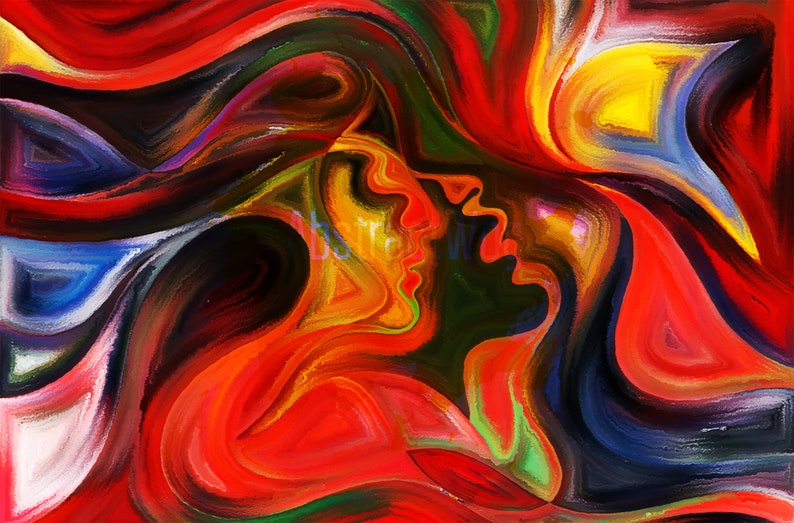 Abstract Wall Art, Feelings Wall Decor, Bright Vibrant Art Canvas Print ...