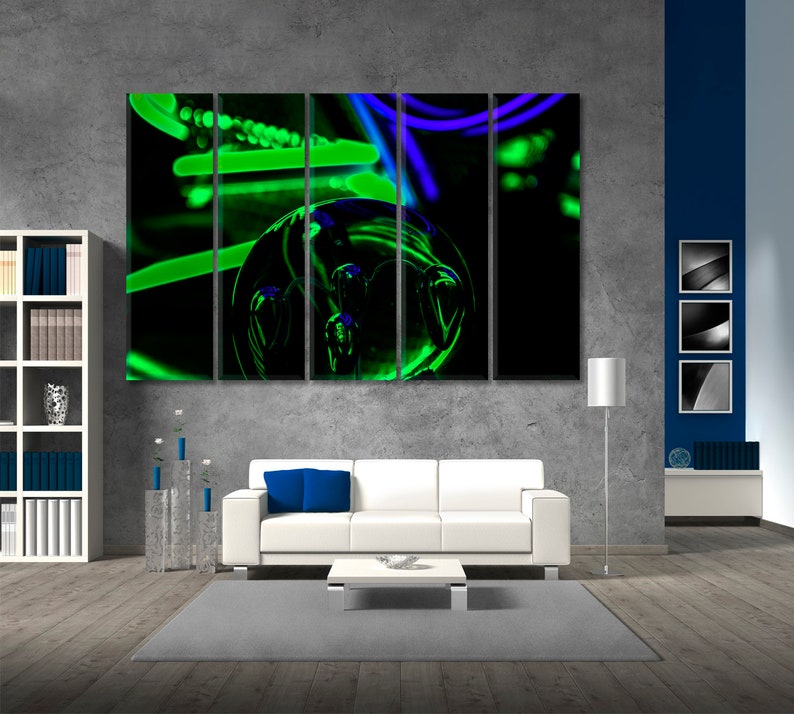 Neon Abstract Light Canvas Print Brilliant Bright Green - Etsy