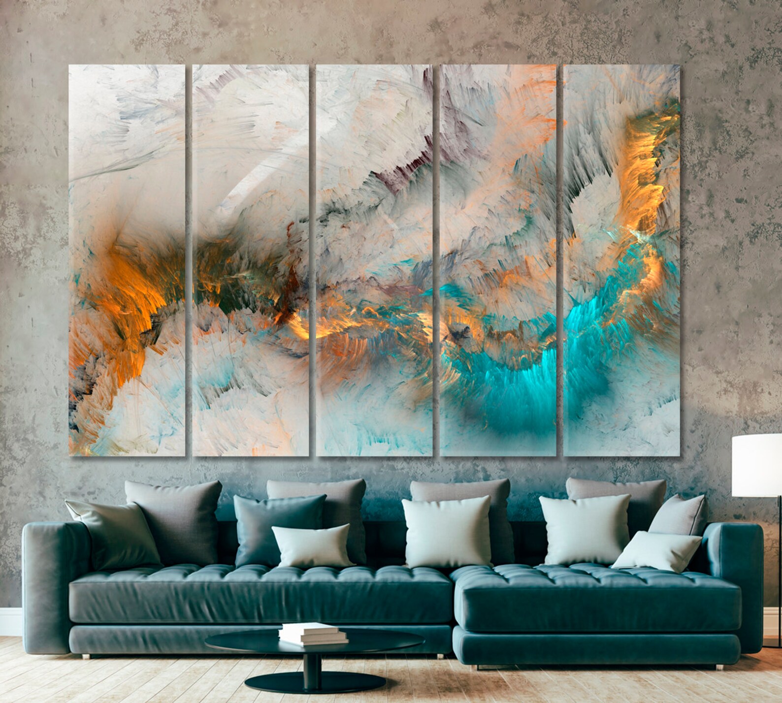 Astral Abstract Vibrant Flow Artwork Canvas Print Misty - Etsy