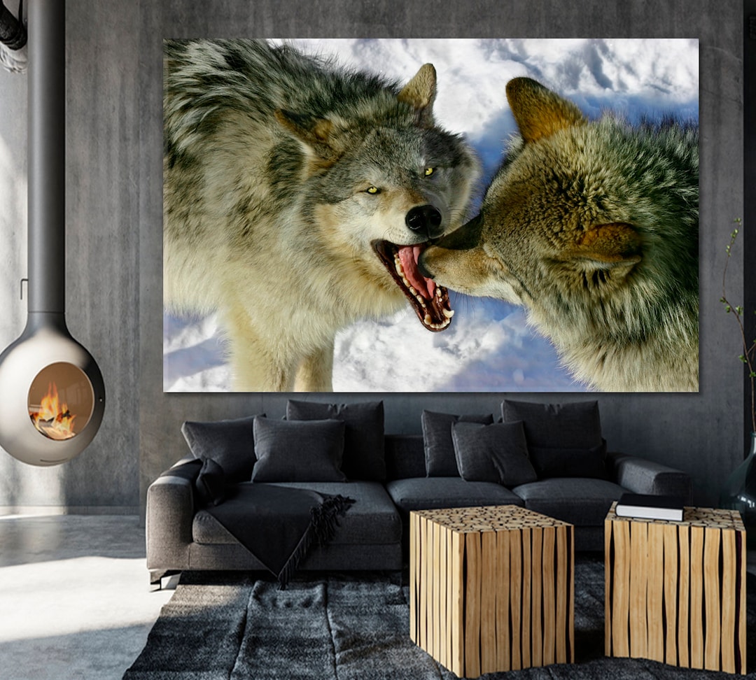 Wolf Wall Art | Wildlife Print on Canvas, Wolves Wall Art, Wolf Canvas ...