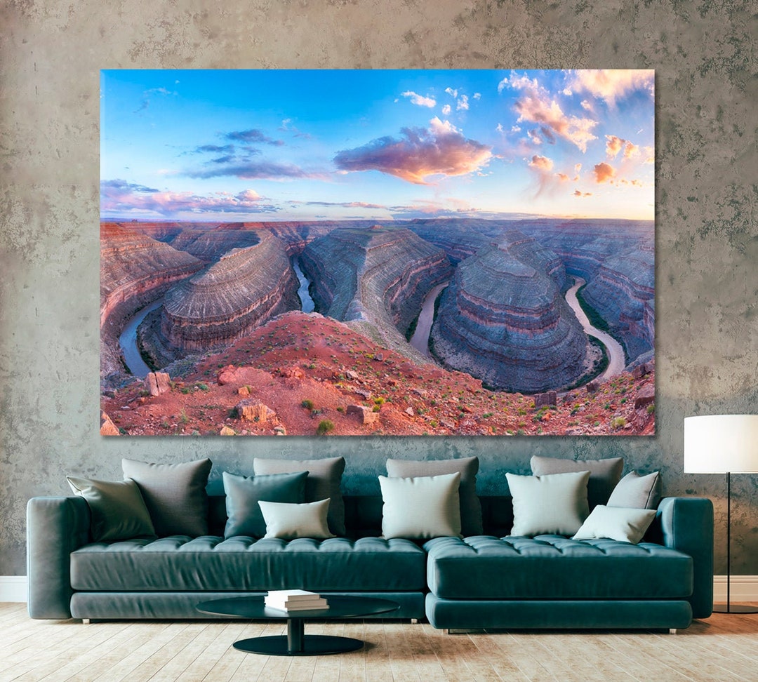 Sunset Goosenecks State Park Utah USA Photo Poster, Famous Entrenched ...
