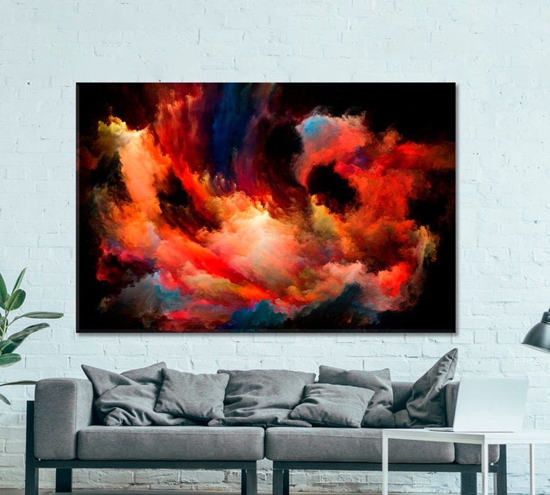 Creativity Abstract Vibrant Flow Art Canvas Print Misty | Etsy