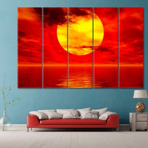 Golden Sunset Wall Art, Magic Sunset Canvas, Romantic Sunset Decor ...