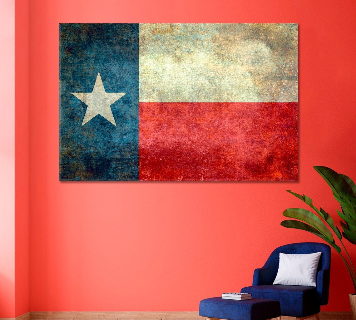 Texas Flag Large Wall Decoration Texas Flag Vintage Wall | Etsy