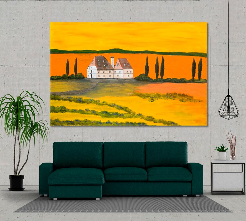 Scenery Wall Decor, Rural Landscape Art Canvas Print Large Wall Decor ...