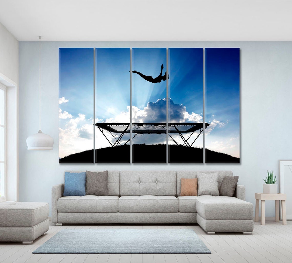 Gymnast On Trampoline Wall Decor Motivashion Gift Gymnast | Etsy