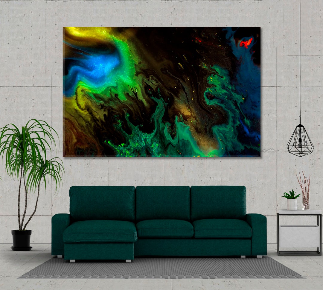 Bright Modern Abstract Large Wall Decor Canvas Print, Abstract Vivid ...