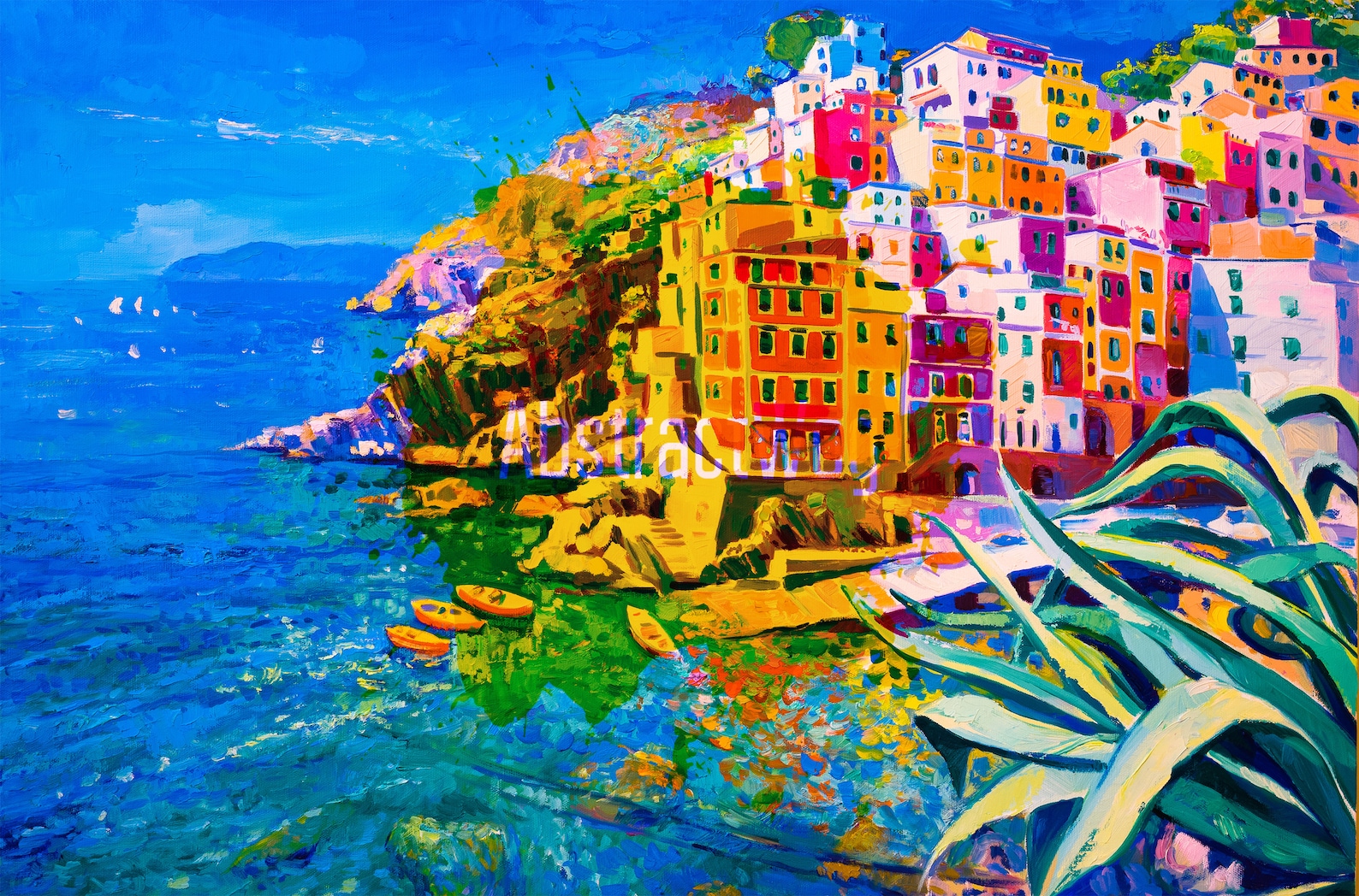 Italy Mediterranean Beautiful Seascape Colorful Large Wall | Etsy