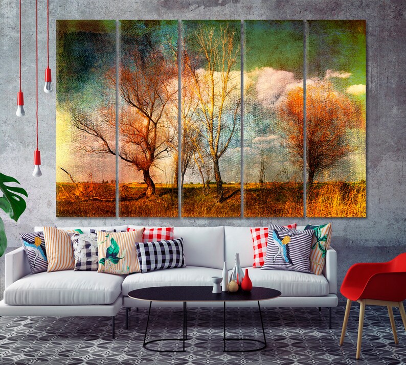 Trees Wall Art Abstract Tree Canvas Print Nature Home Decor | Etsy