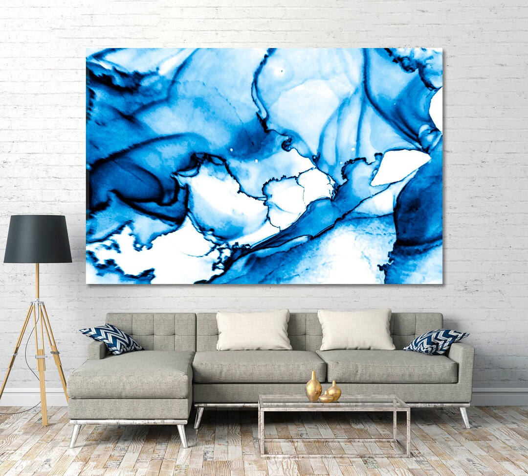 Marble Ink Wall Art | Marbling Canvas Print Large Wall Decor, Swirls ...