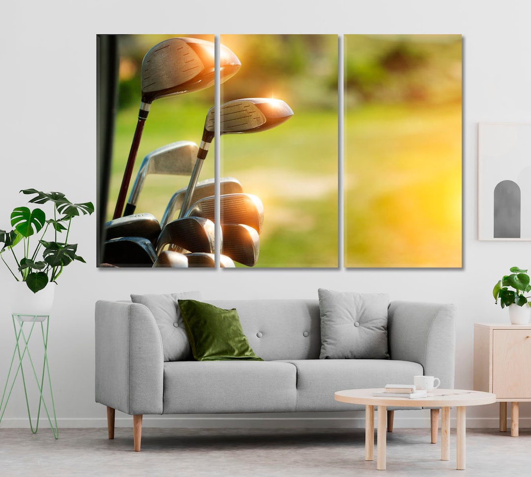 Sport Wall Art, Golf Clubs Set Wall Panels, Golf Kit Wall Art on Canvas ...