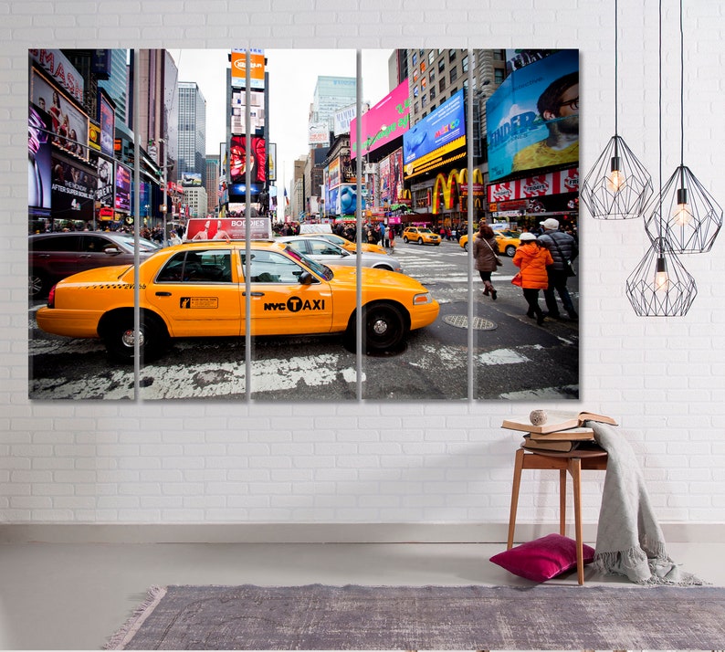 Yellow Taxi Wall Art, New York City Wall Panels, New York Taxi Large ...