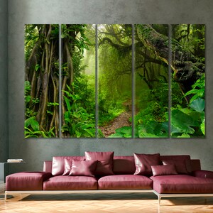 Jungle Jungle Photo Poster Print on Canvas, Tropical Forest Home Decor ...
