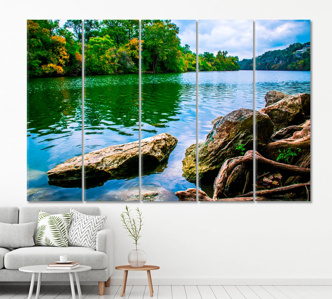Texas Nature Wall Art, Texas Austin Lake Scenic Wall Decor, Austin ...