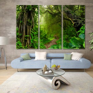 Jungle Jungle Photo Poster Print on Canvas, Tropical Forest Home Decor ...