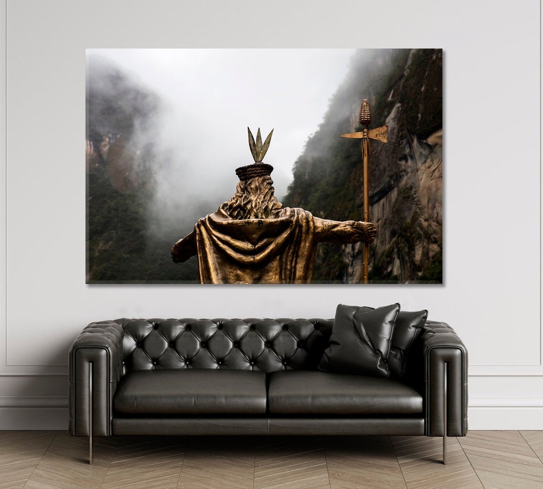 Inca Leader Wall Art Print on Canvas, Statue Pachacuti Canvas Print ...
