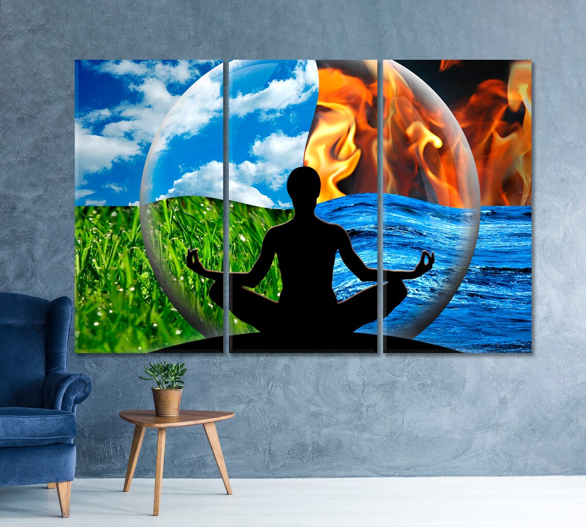 Feng Shui Wall Decor, Yoga Philosophy Canvas Print, Large Wall Decor ...