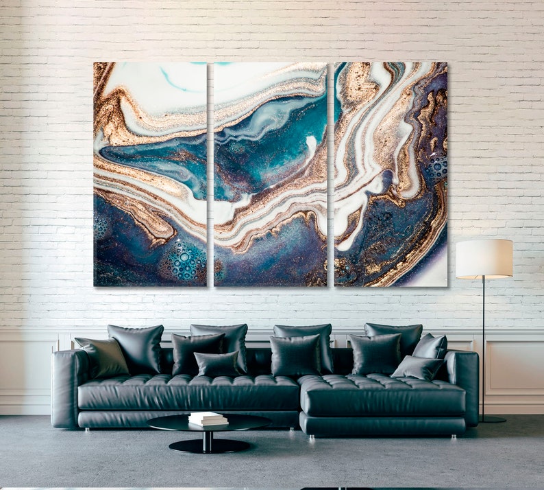 Oriental Pattern Marble Trendy Style Wall Decoration Blue | Etsy