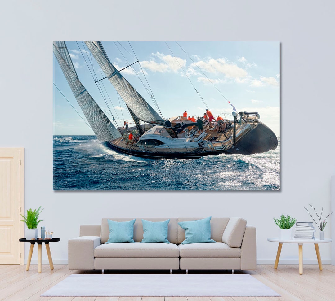 Sailing Yacht Wall Art | Luxury Sailing Yacht Large Wall Decor ...