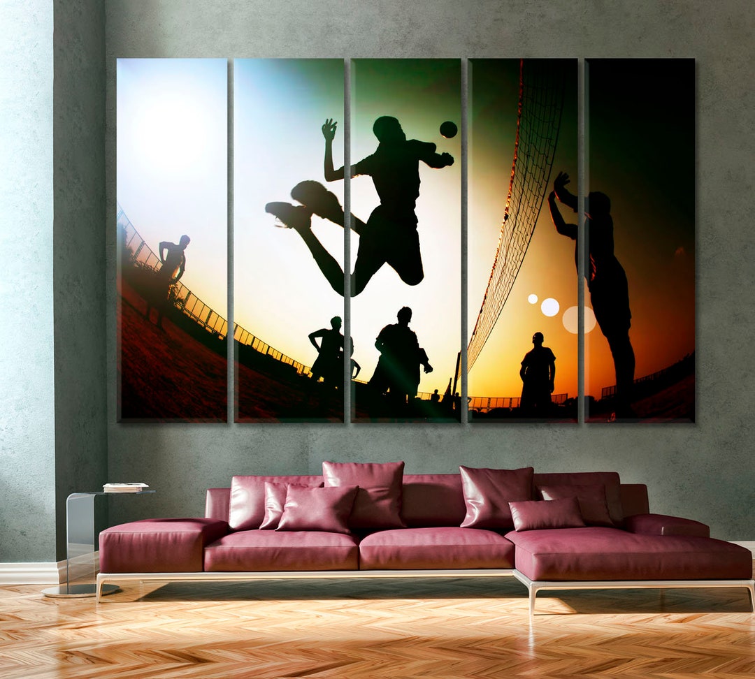 Volleyball Wall Art, Volleyball Player Wall Decor, Sport Modern Wall ...