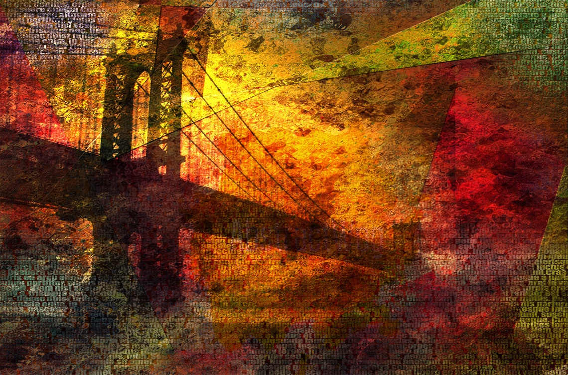 Surrealism NY Manhattan Bridge Wall Decor New York City - Etsy