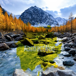 Mountain Altai Mountains Photo Poster Print, Autumn Landscape Wall Art ...