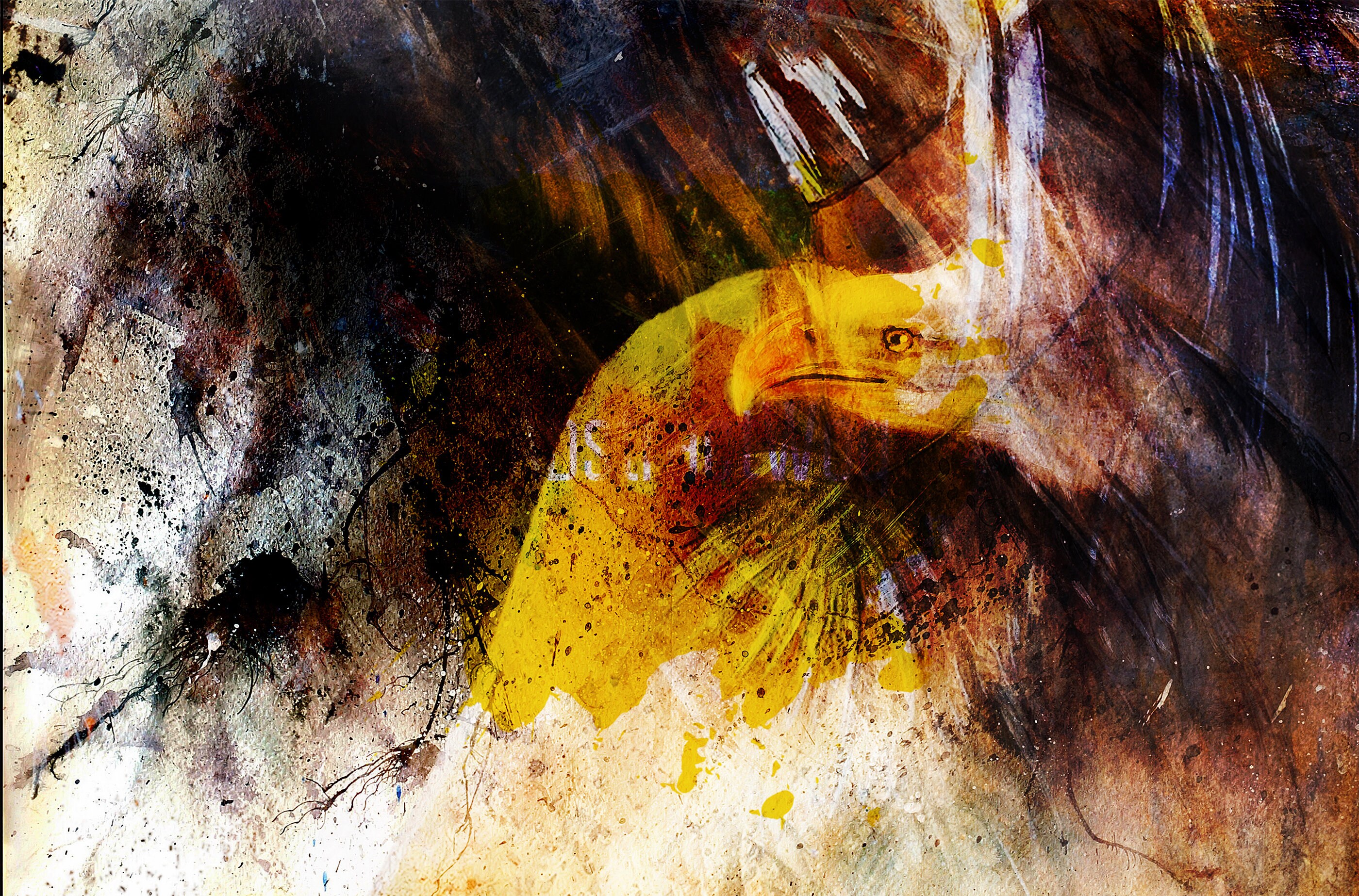 Freiheit Adler Grunge abstrakte Airbrush Kunst auf Leinwand | Etsy