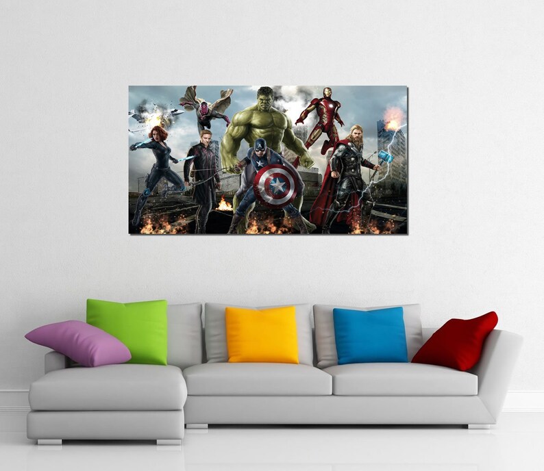 Glow in the Dark Framed Canvas Art Marvel Avengers Captain - Etsy