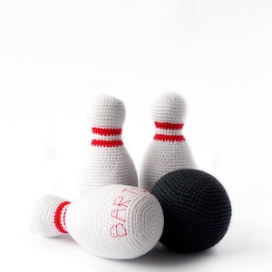 Personalized Bowling Pin Set 4 Pcs Baby Bowling Rattle Play Pretend ...