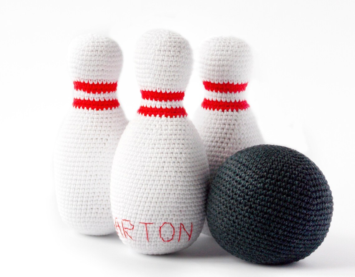 Personalized Bowling Pin Set 4 Pcs Baby Bowling Rattle Play - Etsy