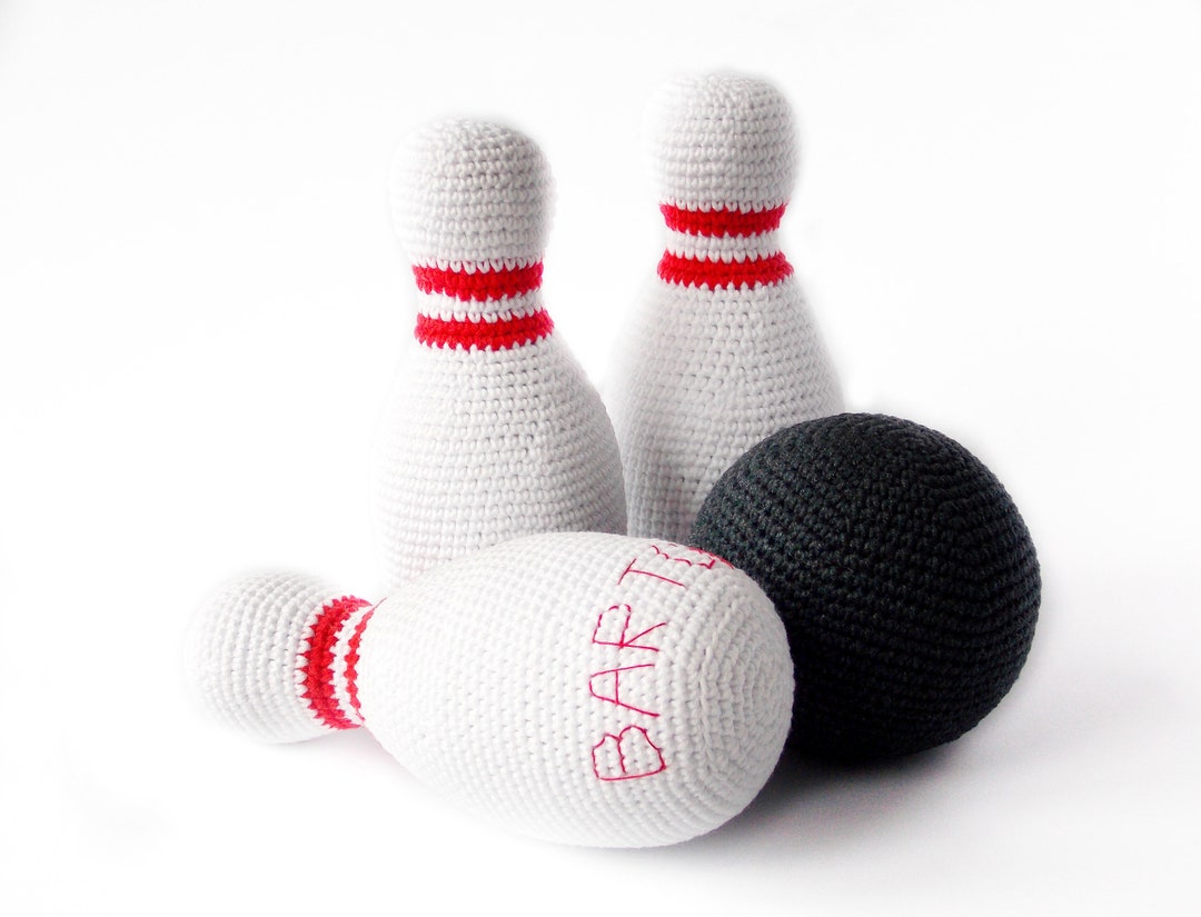 Personalized Bowling Pin Set 4 Pcs Baby Bowling Rattle Play Pretend ...