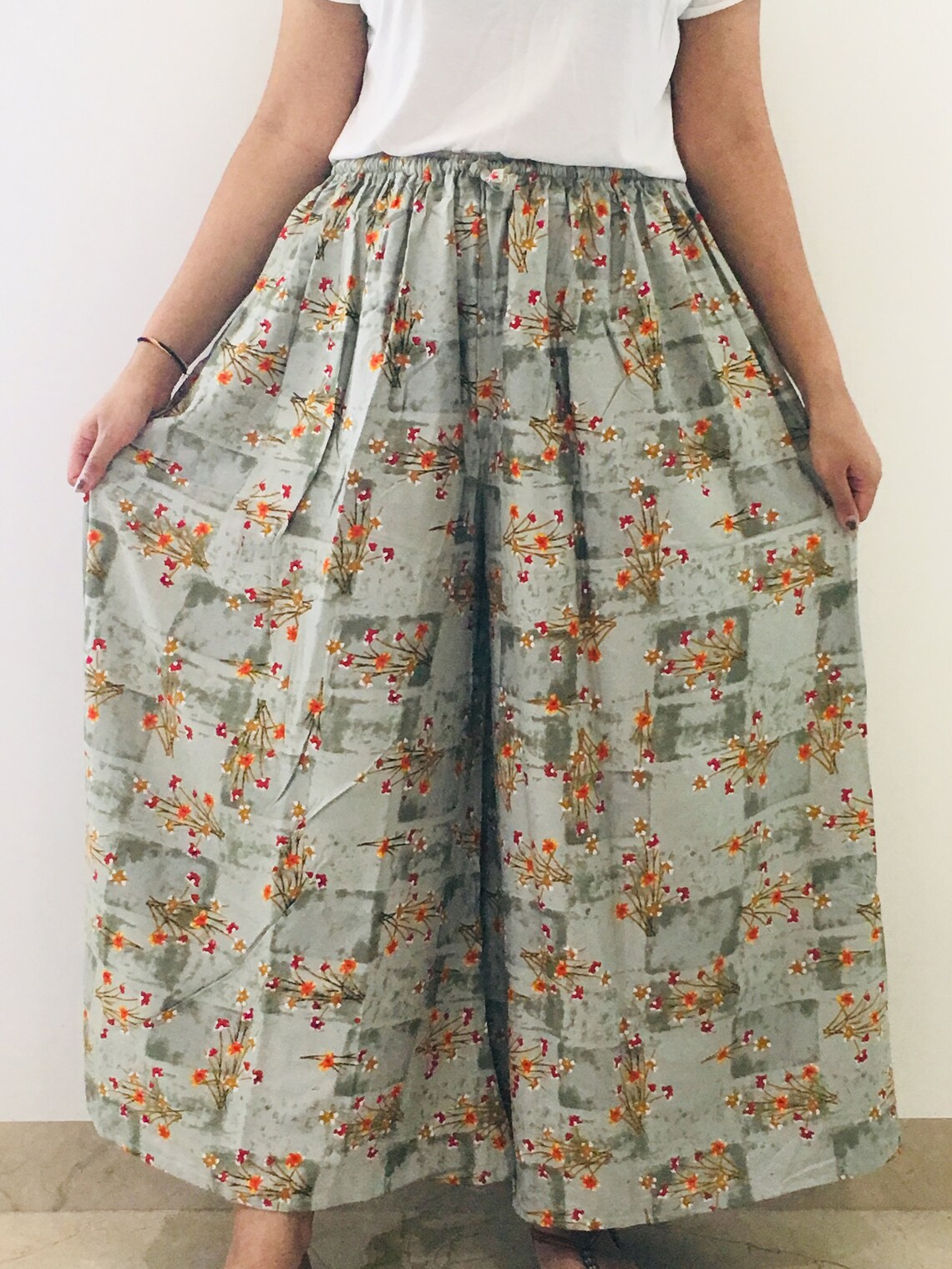 Indian Printed Women Trousers Pants | Wide Leg Flared Palazzo Pants ...
