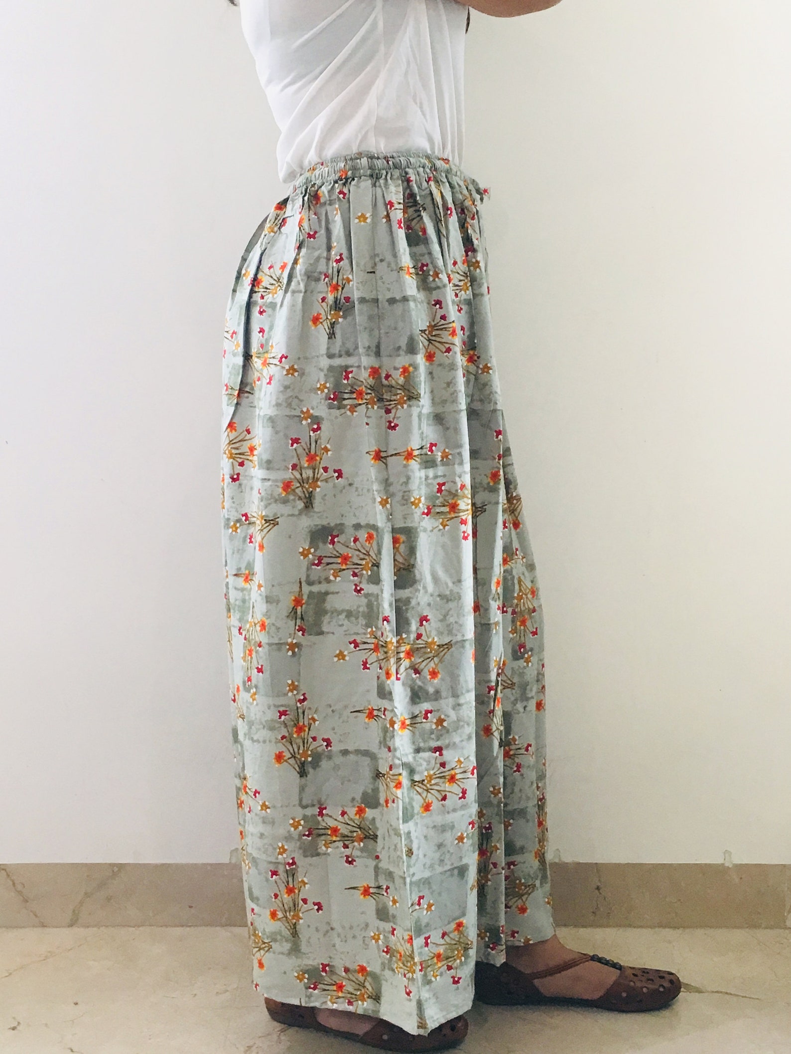 Indian Printed Women Trousers Pants | Wide Leg Flared Palazzo Pants ...