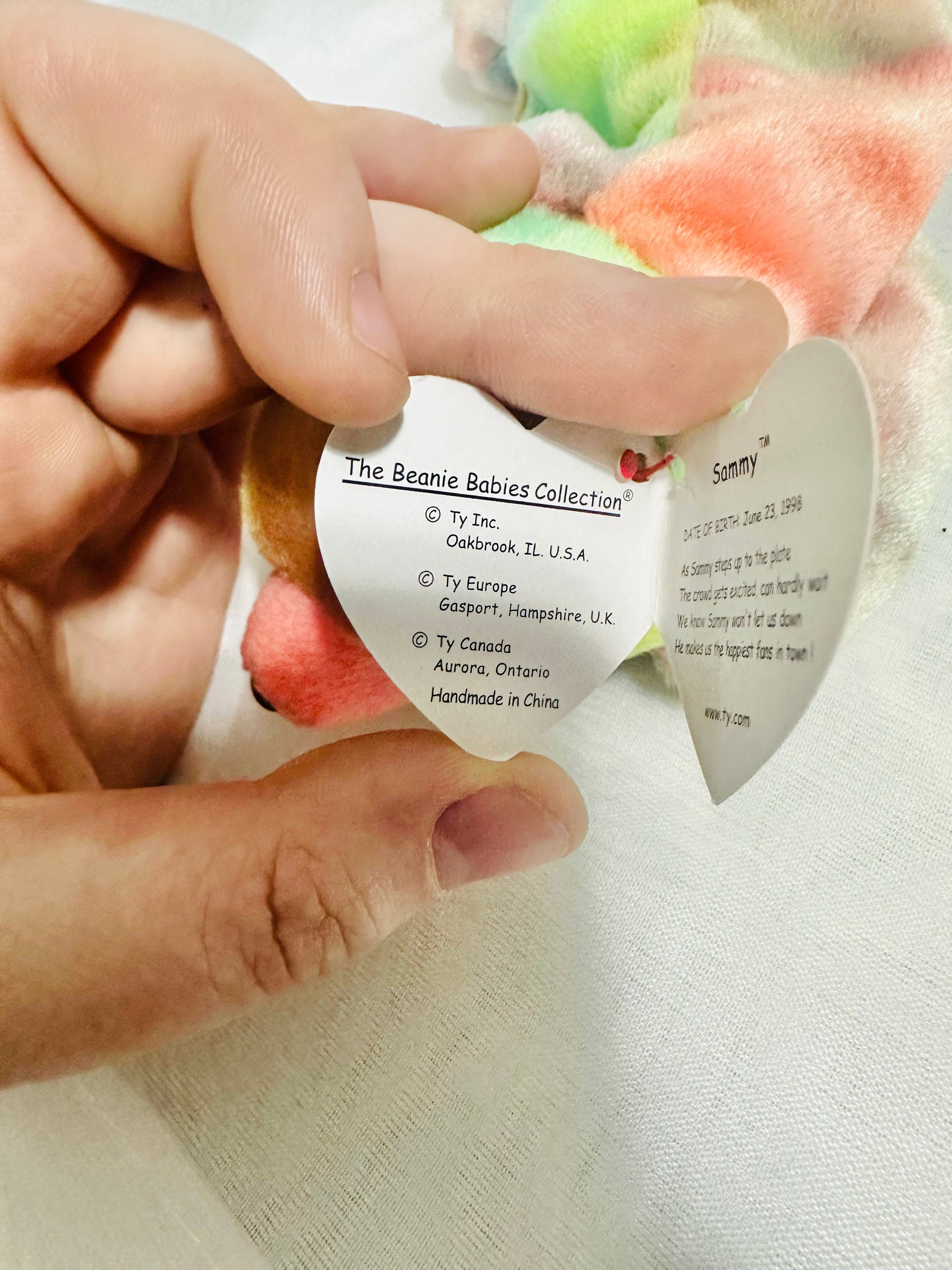 Sammy the Ty-dye Bear Rare, With Errors Mint Condition - Etsy