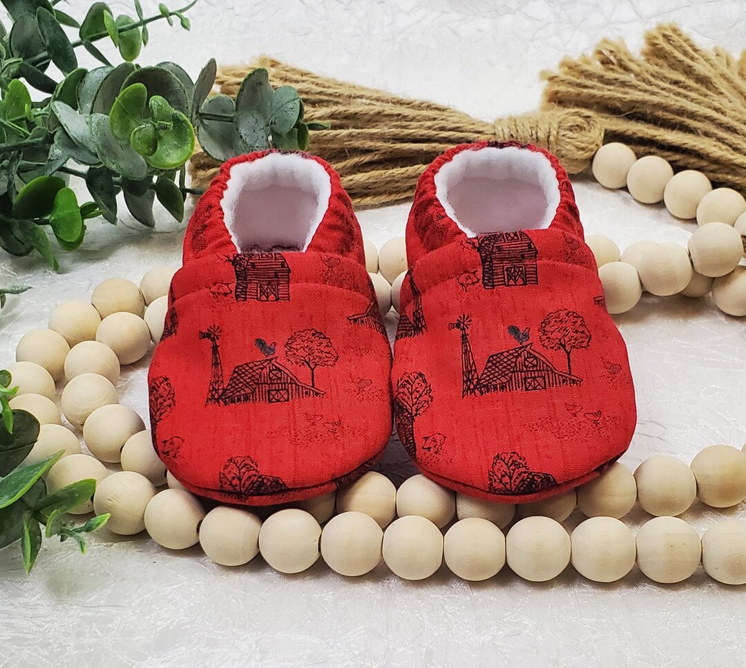 Barn Baby Moccasin, Baby Moccasin, Red Barn, Baby Booties, Soft Baby ...