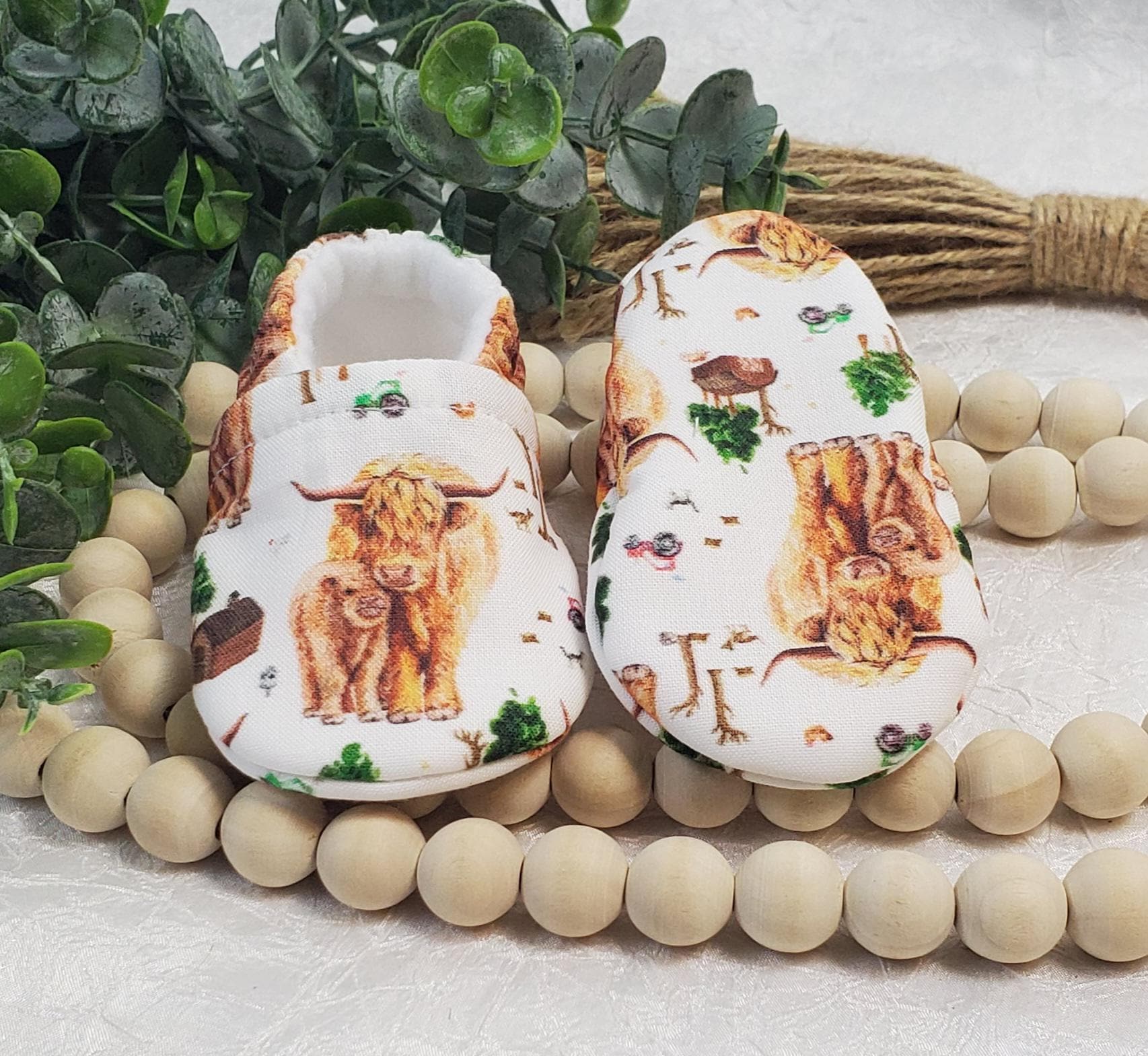 Highland Cow Baby Moccasin, Baby Moccasin, Baby Boy Moccasin, Baby Girl ...