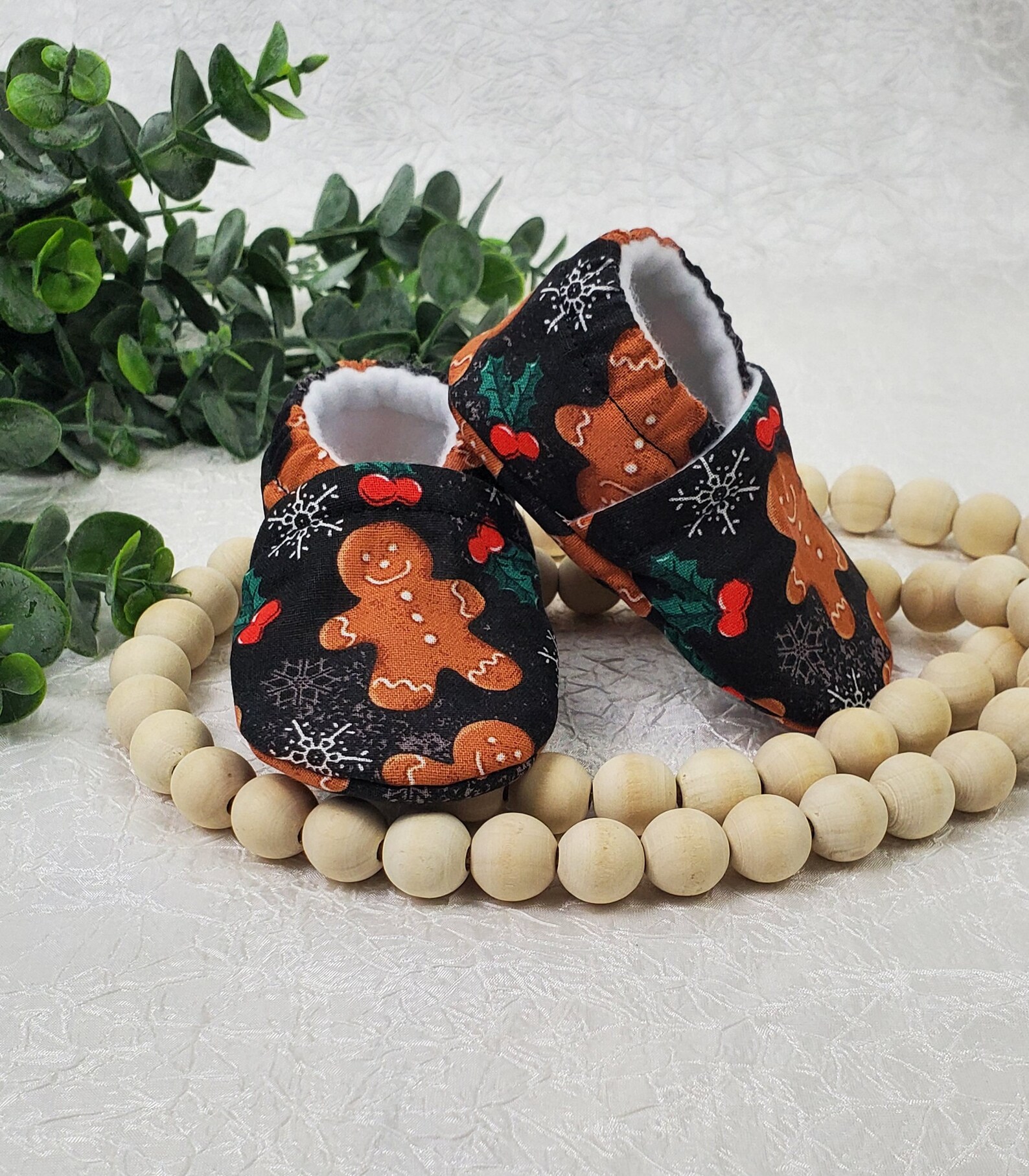 Gingerbread Man Baby Moccasin, Christmas Baby Moccasin, Baby Girl ...