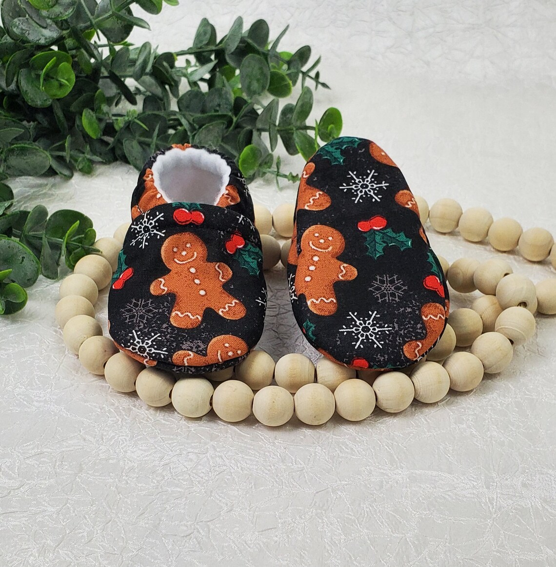 Gingerbread Man Baby Moccasin, Christmas Baby Moccasin, Baby Girl ...