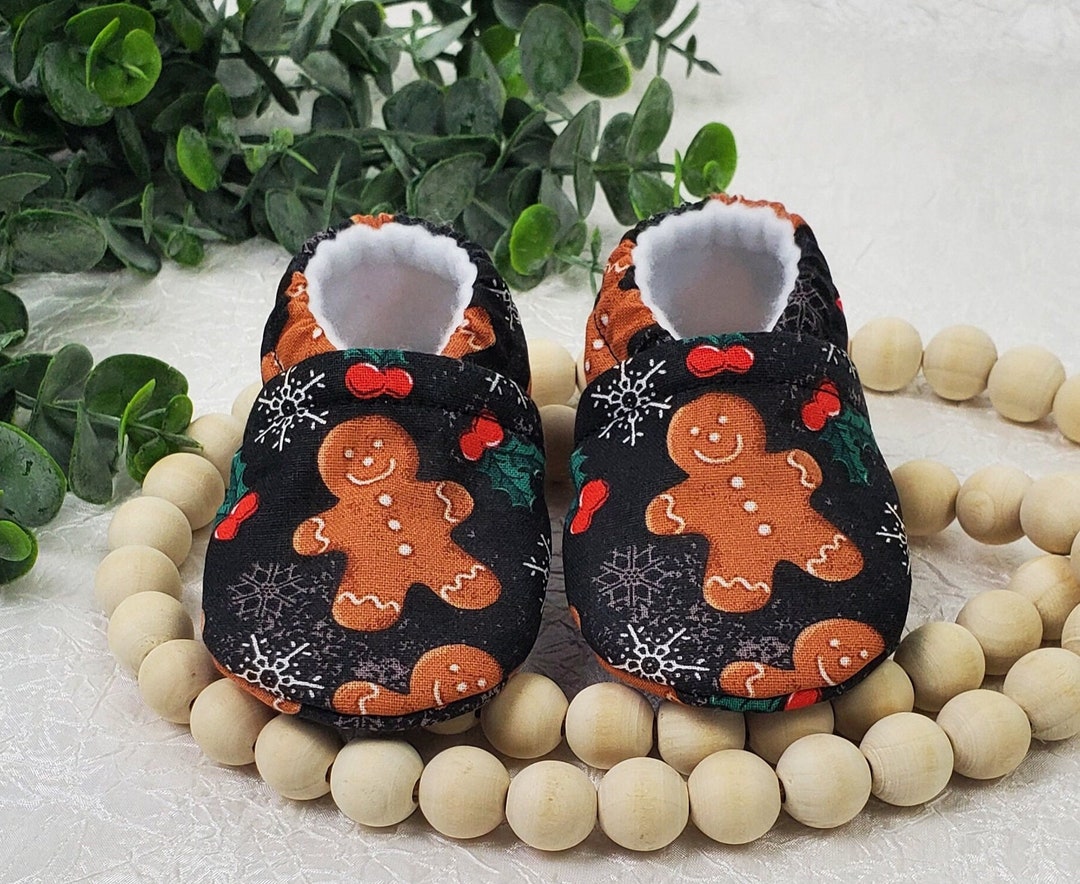 Gingerbread Man Baby Moccasin, Christmas Baby Moccasin, Baby Girl ...